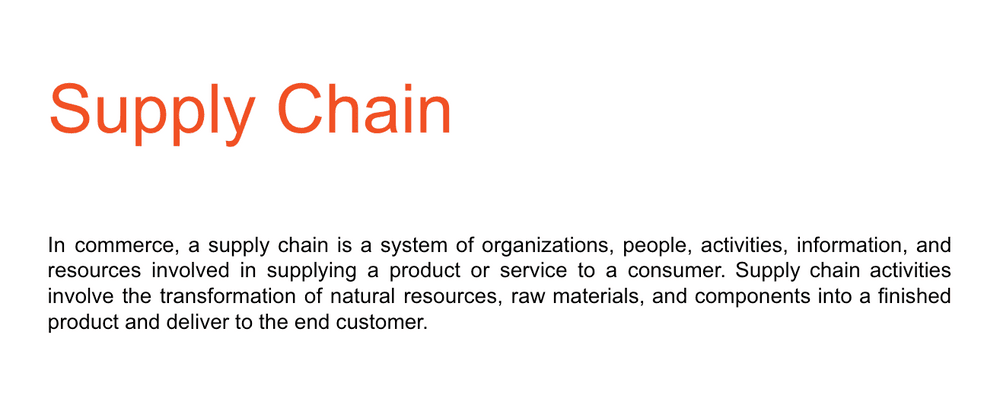What is Supply Chain?